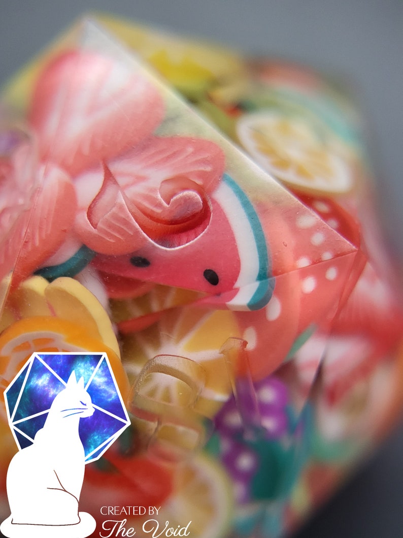 2 OR 4 Piece Polyhedral DND D20 Dice Set Fruit Salad Sweet Treats ...