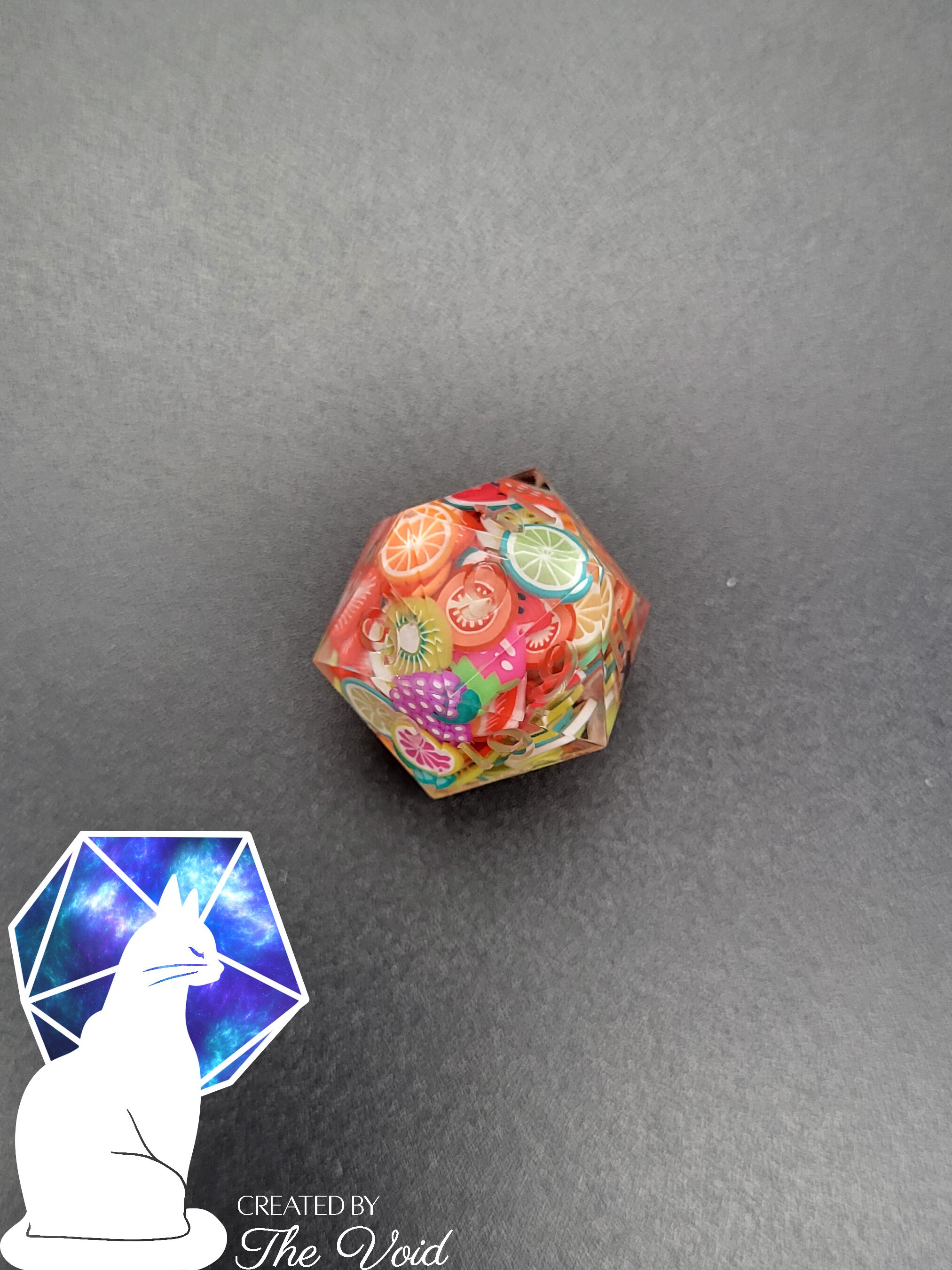 2 OR 4 Piece Polyhedral DND D20 Dice Set Fruit Salad Sweet Treats ...