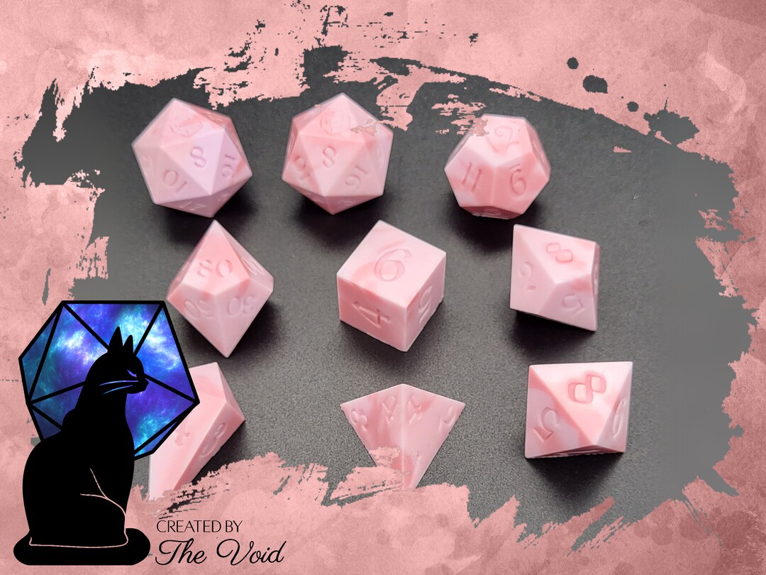 Handmade Cotton Candy Dice Set: 9-10 Piece Polyhedral DND Dice - Etsy