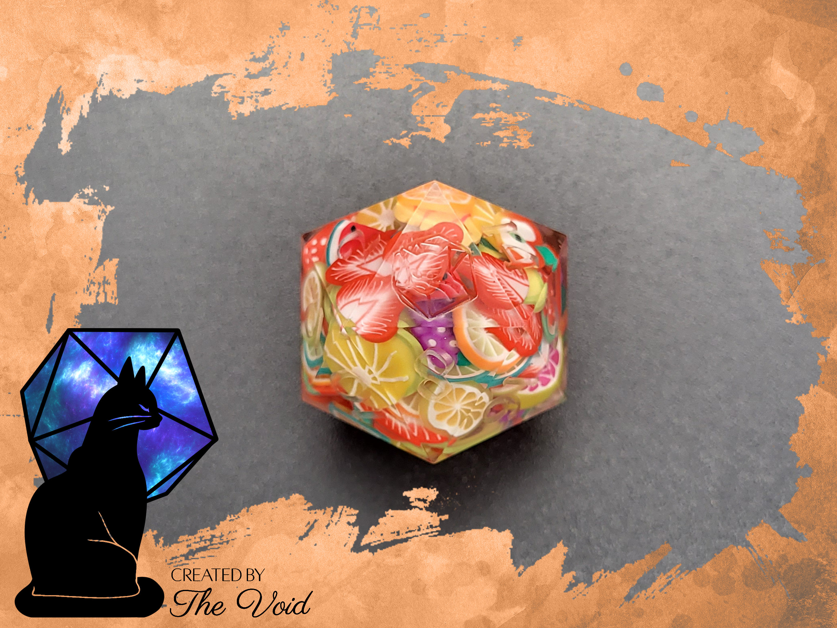 2 OR 4 Piece Polyhedral DND D20 Dice Set Fruit Salad Sweet Treats ...