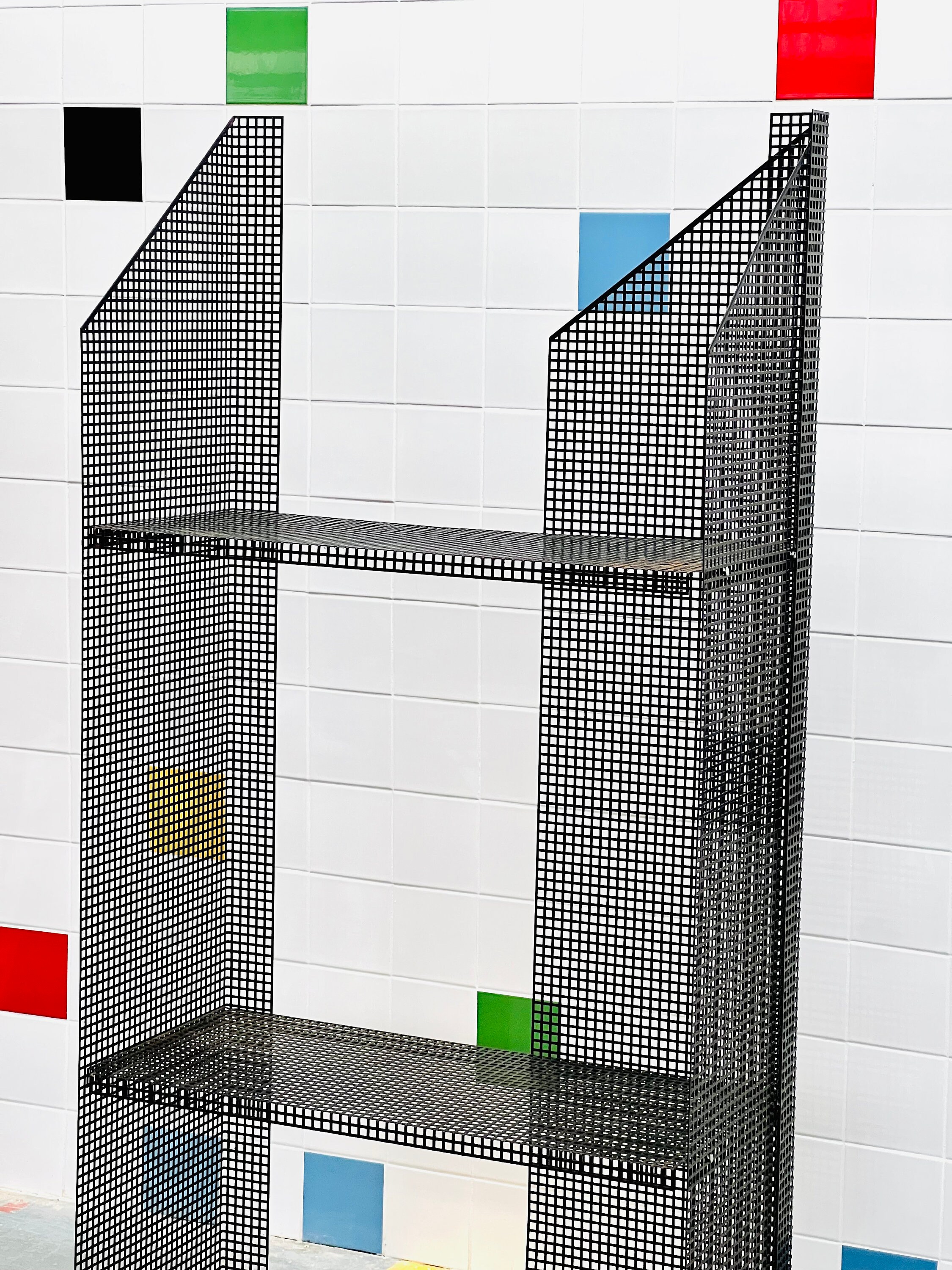 Postmodern 80s Perforated Metal Shelving Unit - Etsy