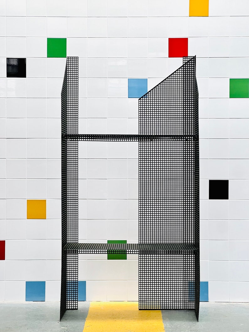 Postmodern 80s Perforated Metal Shelving Unit - Etsy