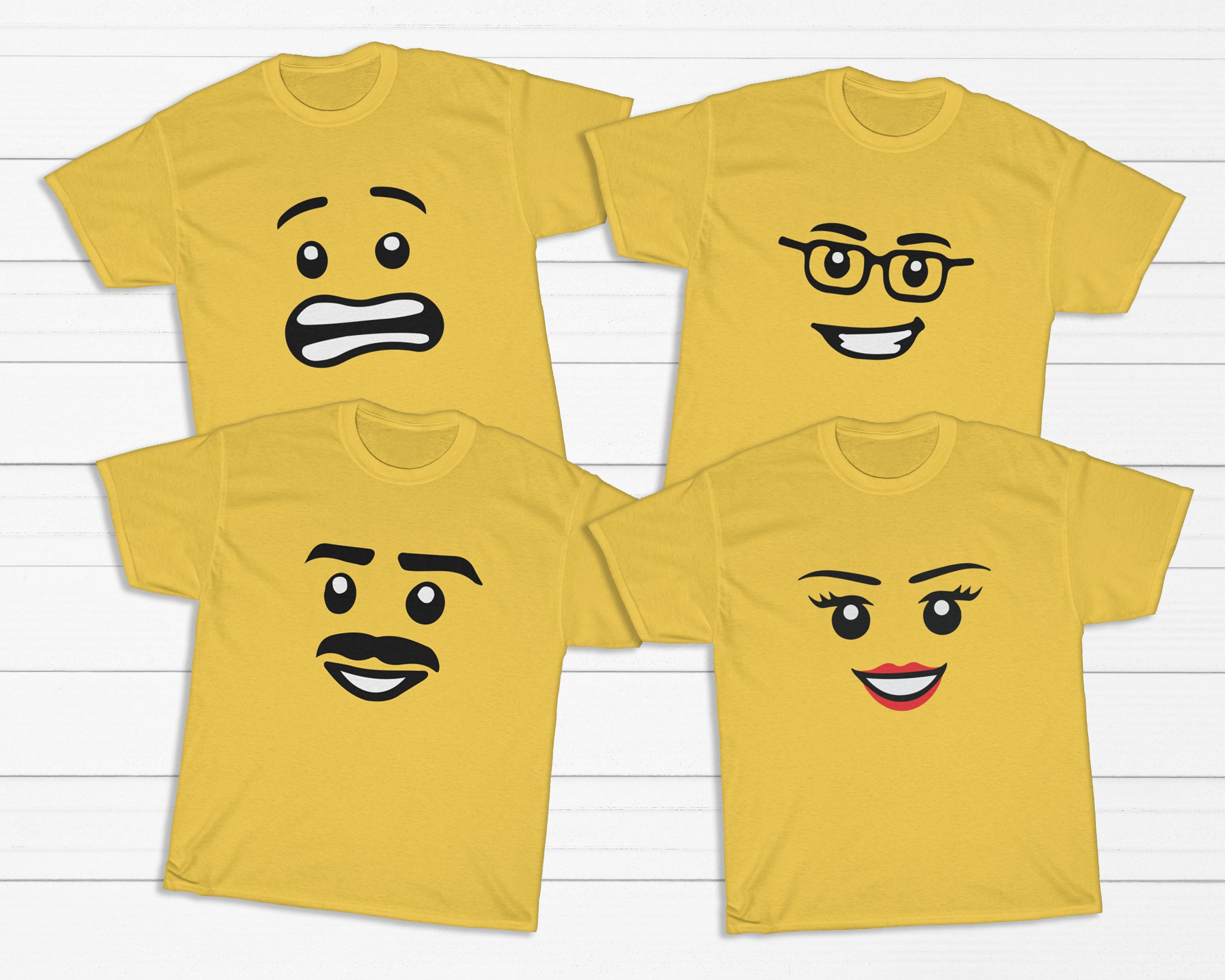 Building Block Head Smiling Face T-shirt for Building Block Party - Etsy