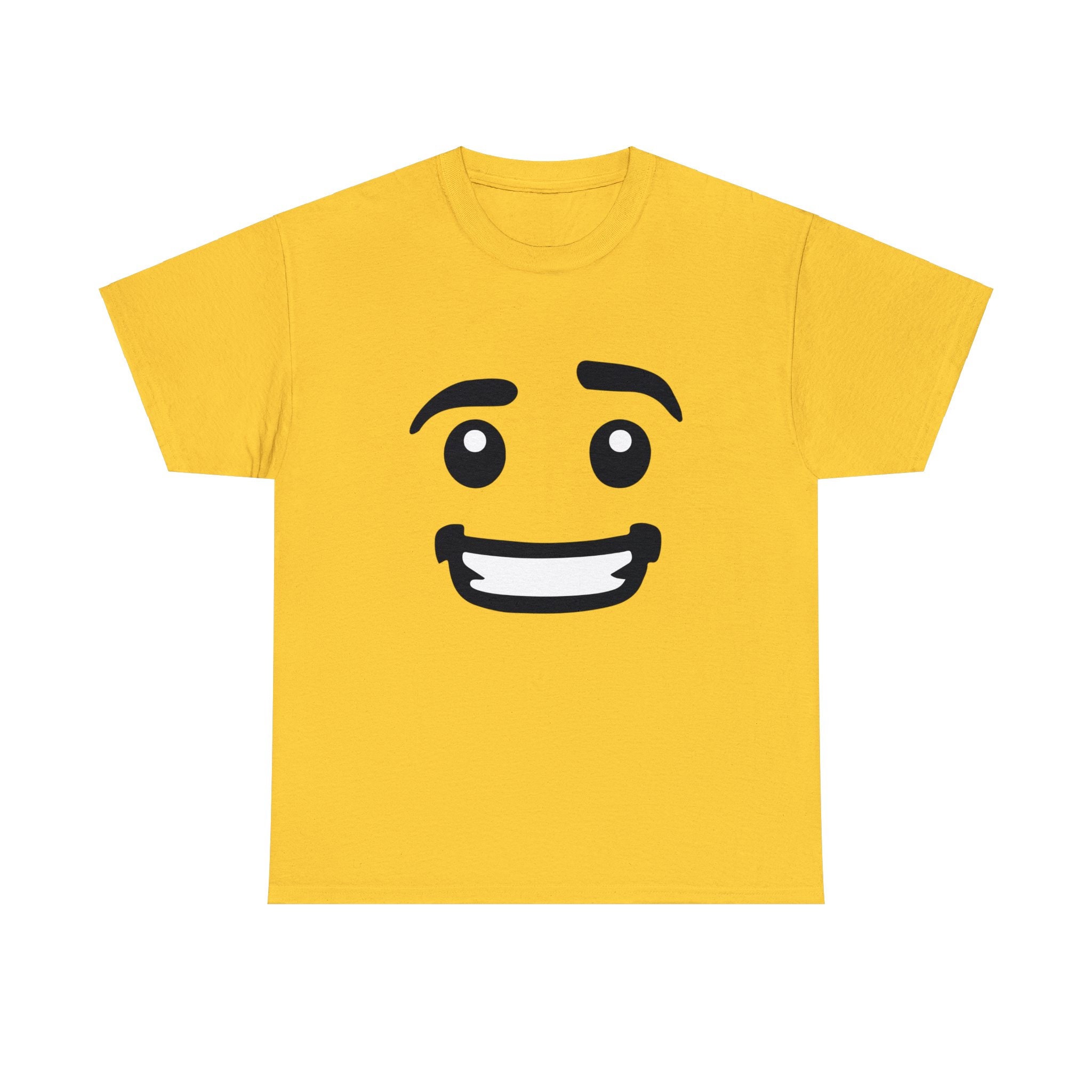 Building Block Head Smiling Face T-shirt for Building Block Party - Etsy