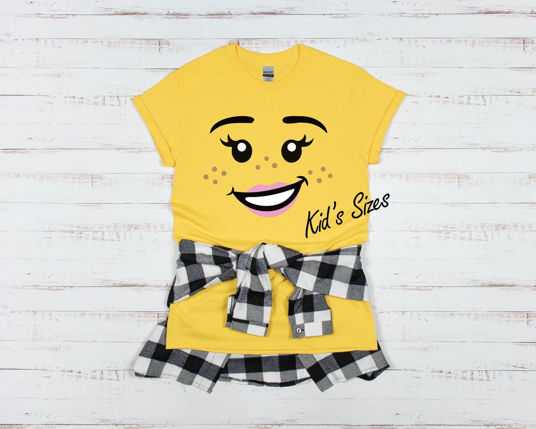 Building Block Girl Face T-shirt, Freckles Party Tee - Etsy