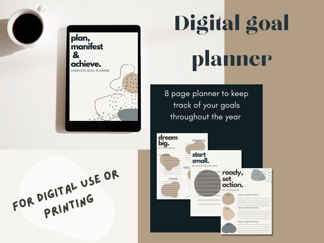 Digital Goal Planner | Printable Goal Planner | Goal Planner Digital ...