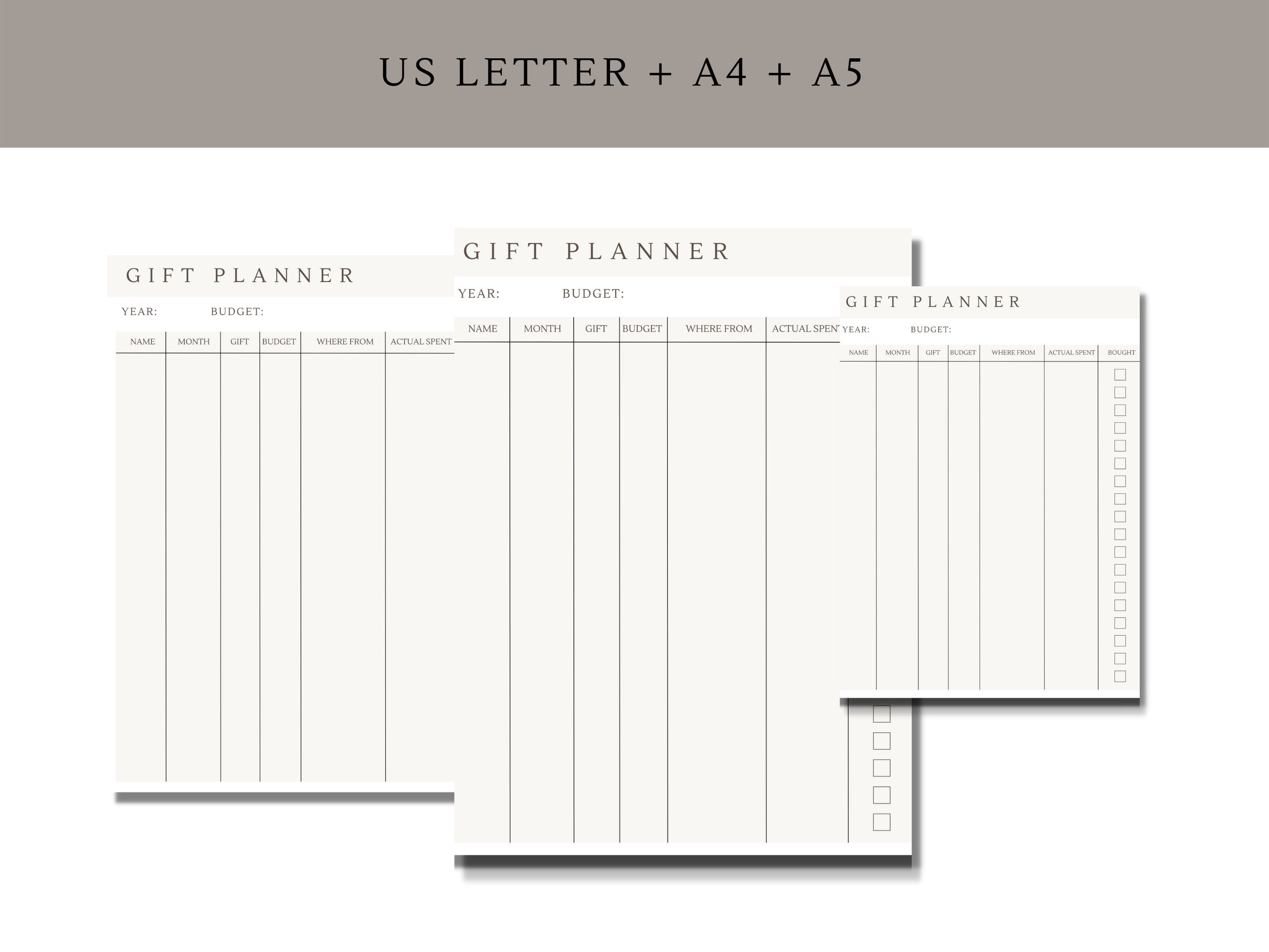 Gift Planner | Printable Gift Planner | Digital Gift Planner | Gift ...
