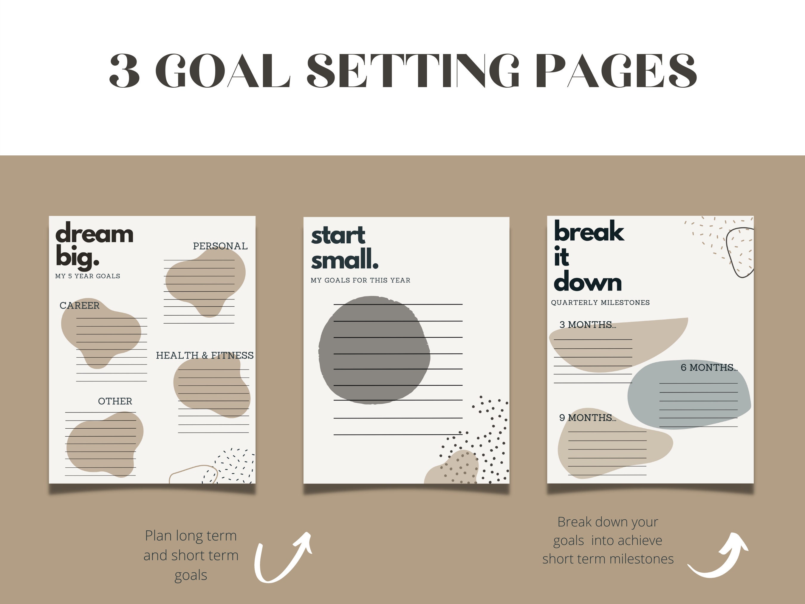 Digital Goal Planner Printable Goal Planner Goal Planner Digital Goal ...