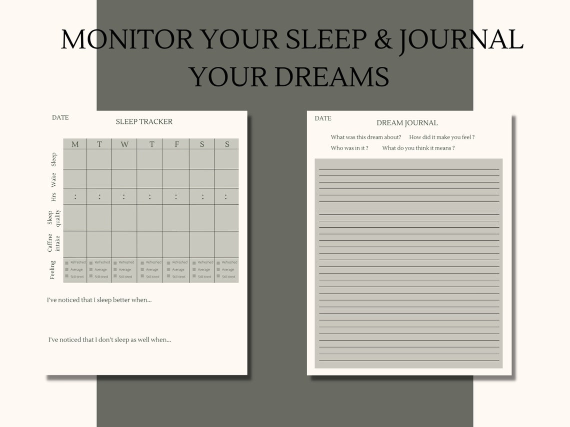 Sleep Tracker | Dream Journal | Printable Sleep Tracker | Digital Sleep ...