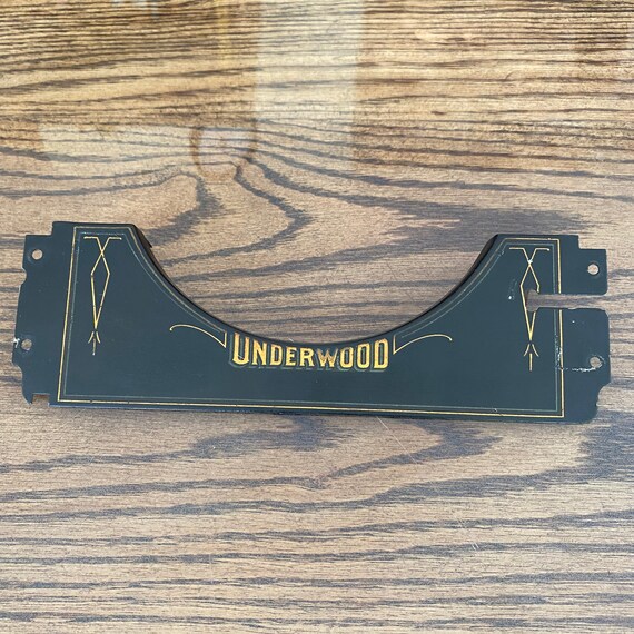 Underwood Standard Typewriter Front Logo Plate | Etsy