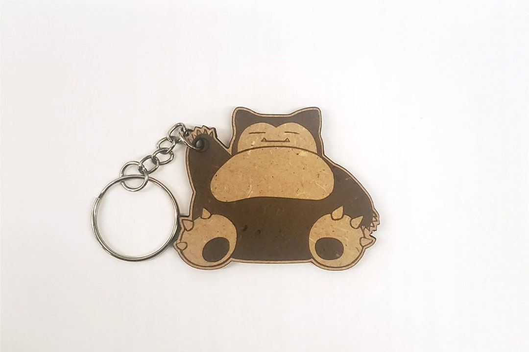 Snorlax Wood Engraved Keychain - Etsy