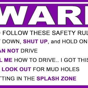 Funny Visor Sticker- WARNING Visor Stickers - Etsy