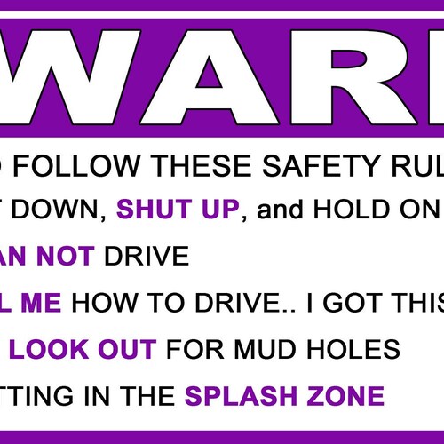 Funny Visor Sticker WARNING Visor Stickers - Etsy