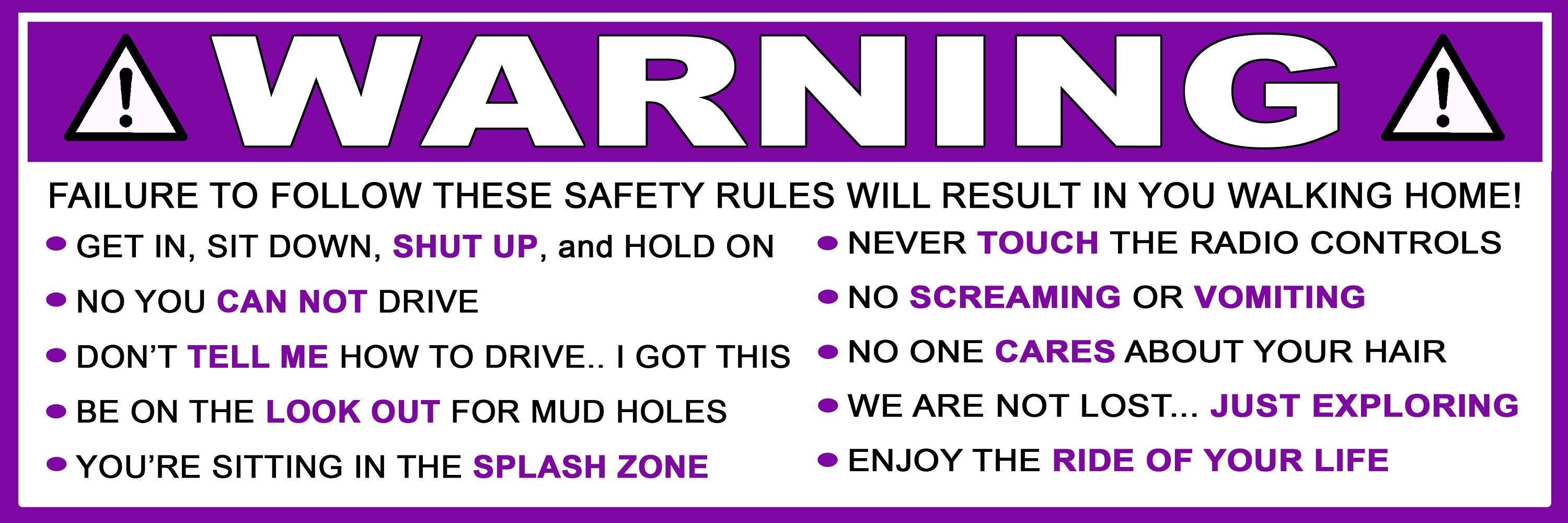 Funny Visor Sticker WARNING Visor Stickers - Etsy