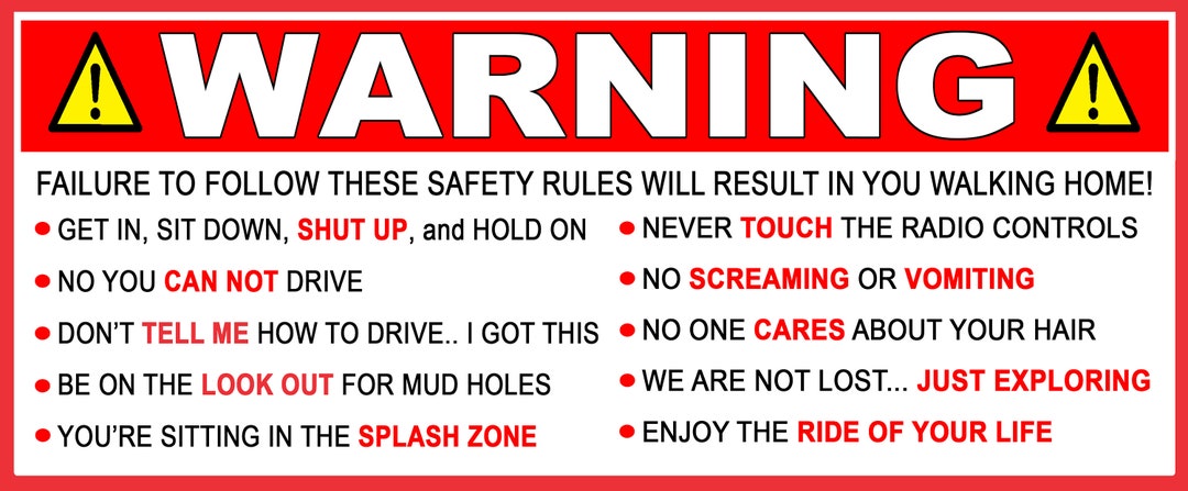 Funny Visor Sticker- WARNING Visor Stickers - Etsy