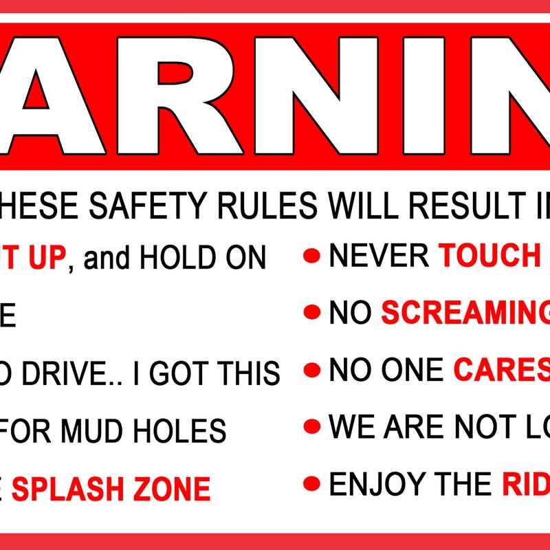 Sun Visor Warning Sticker - Etsy