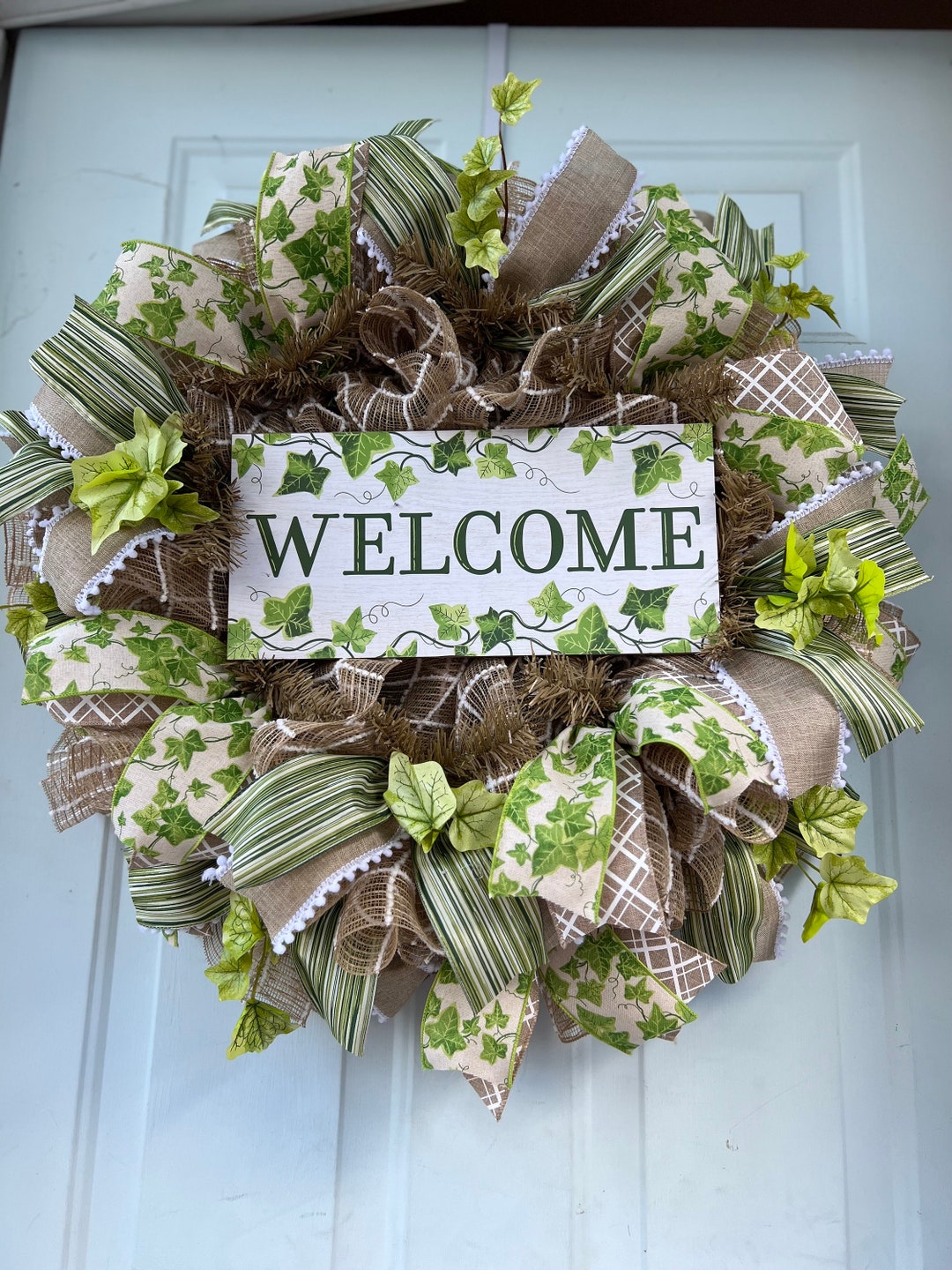 Every Day Farmhouse Ivy Deco Mesh Wreath - Etsy