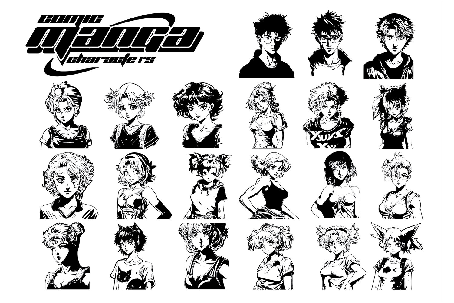 Manga 42 Assets Vector Pack Ai EPS PNG PDF Svg - Etsy