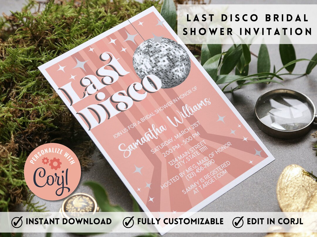 The Last Disco Bridal Shower Invitation, Last Disco Bachelorette, Last ...