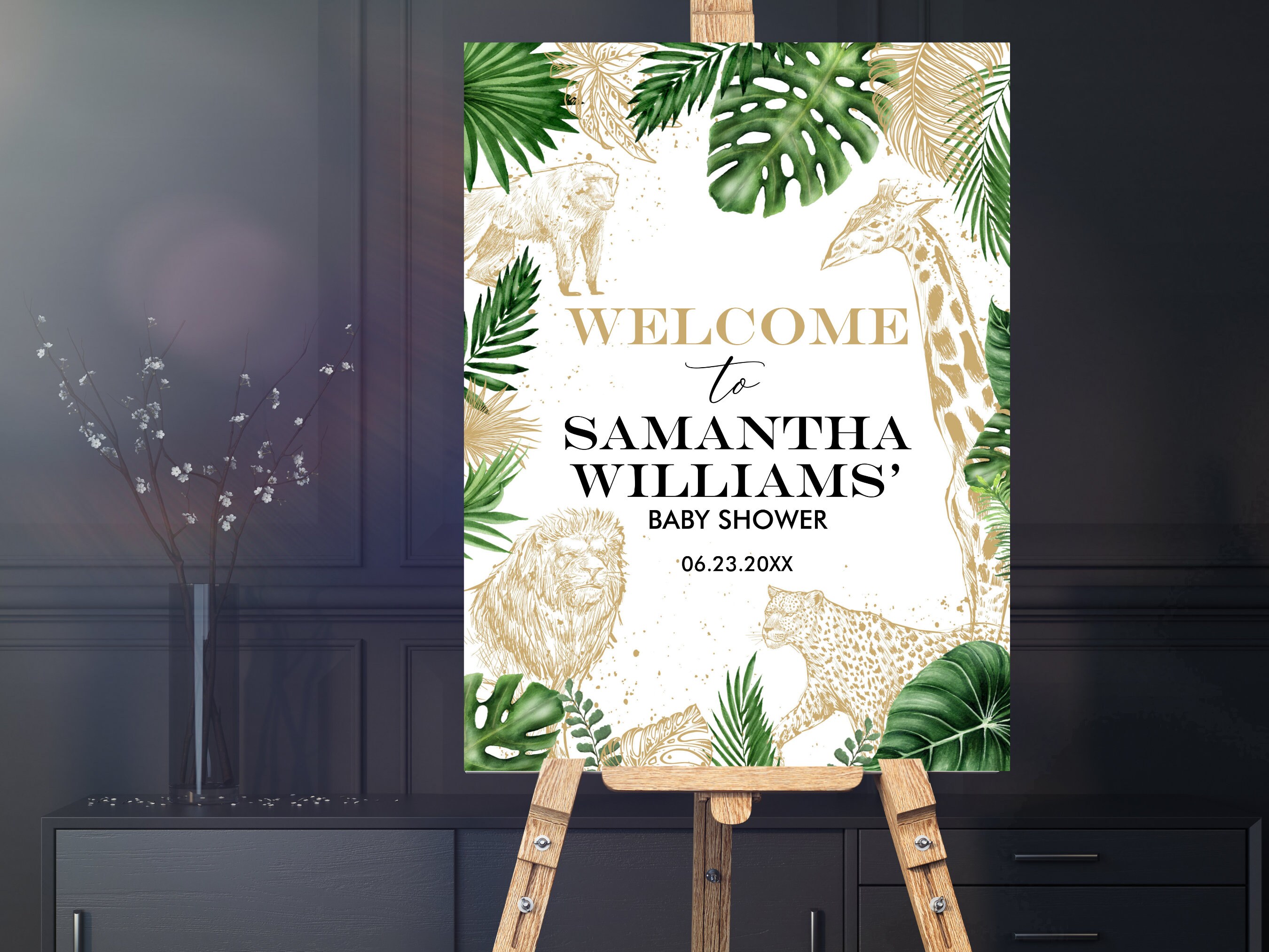 Safari Wild One Baby Shower Welcome Sign, Safari Baby Shower Welcome ...