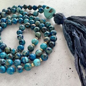 The Emotional Healing Mala - Blue Sea Sediment Jasper and Turquoise - Etsy