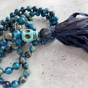 The Emotional Healing Mala - Blue Sea Sediment Jasper and Turquoise - Etsy