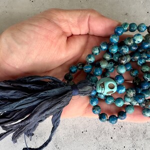 The Emotional Healing Mala - Blue Sea Sediment Jasper and Turquoise - Etsy
