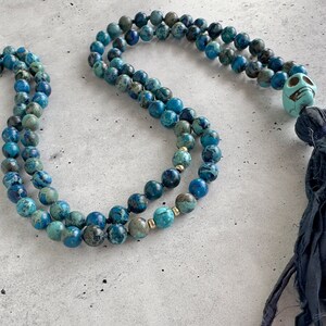 The Emotional Healing Mala - Blue Sea Sediment Jasper and Turquoise - Etsy