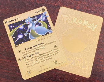 Mewtwo Gold Card | Etsy