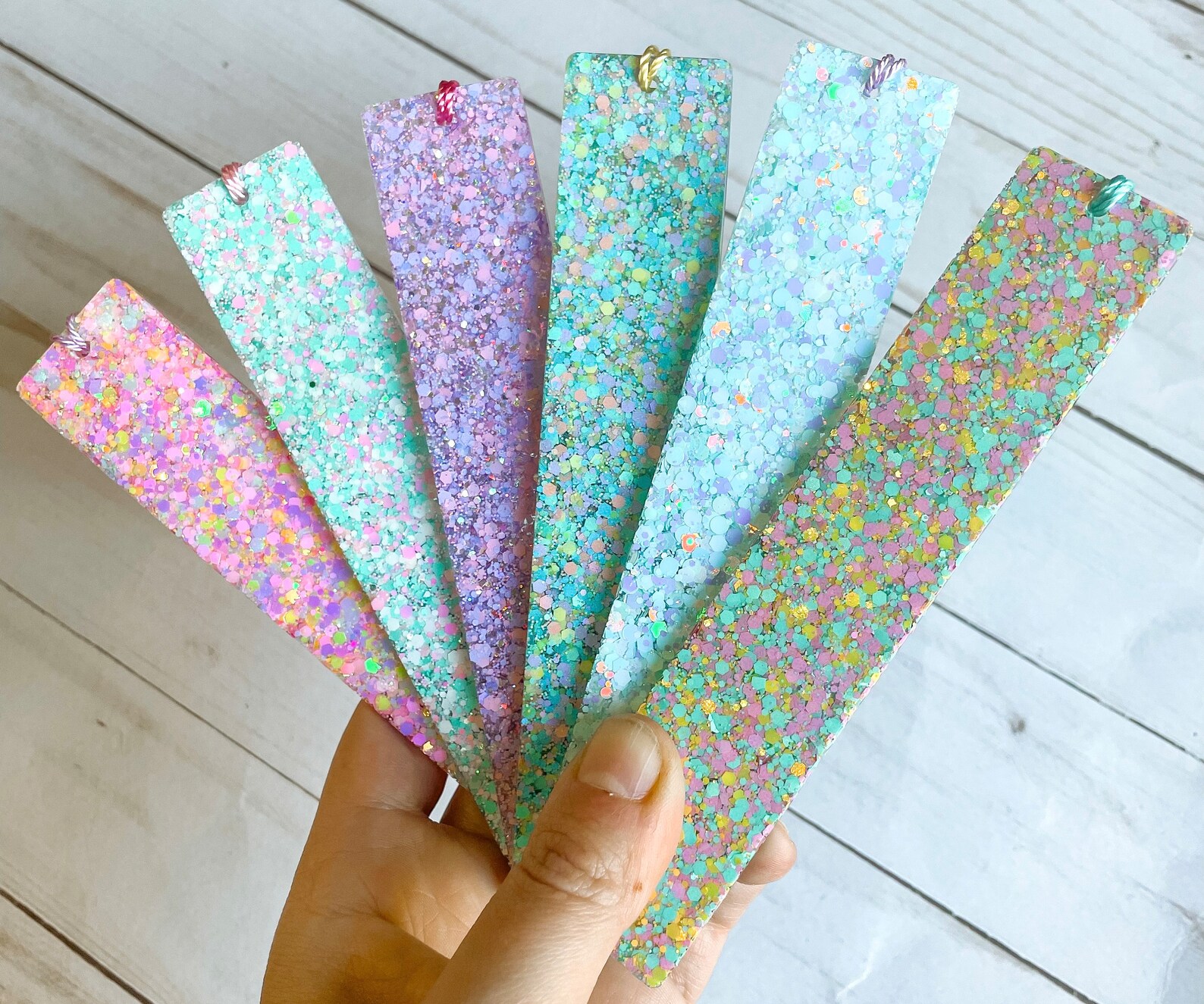 Pastel Glitter Bookmarks, Spring, Girly Gifts, Easter, Pretty Gift for ...