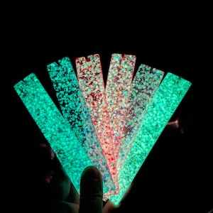 Glow in the Dark Glitter Resin Bookmark: Neon Colors, Handmade - Etsy