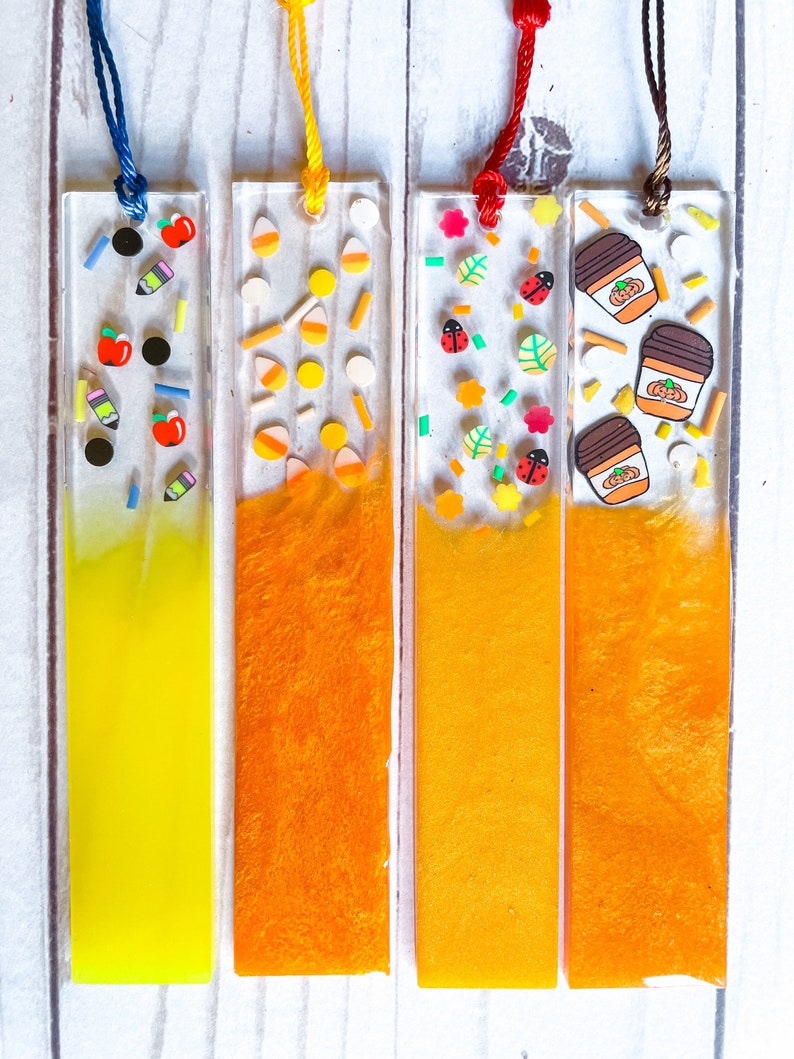 Fall Themed Resin Bookmark | Back to School, Pumpkin Spice, Halloween ...