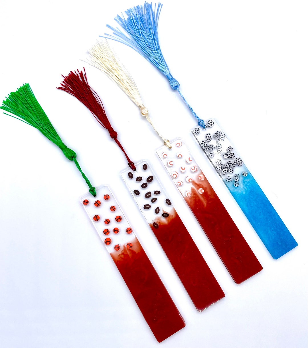 Sports Resin Bookmark | You Choose Color | Handmade Gift for Readers ...