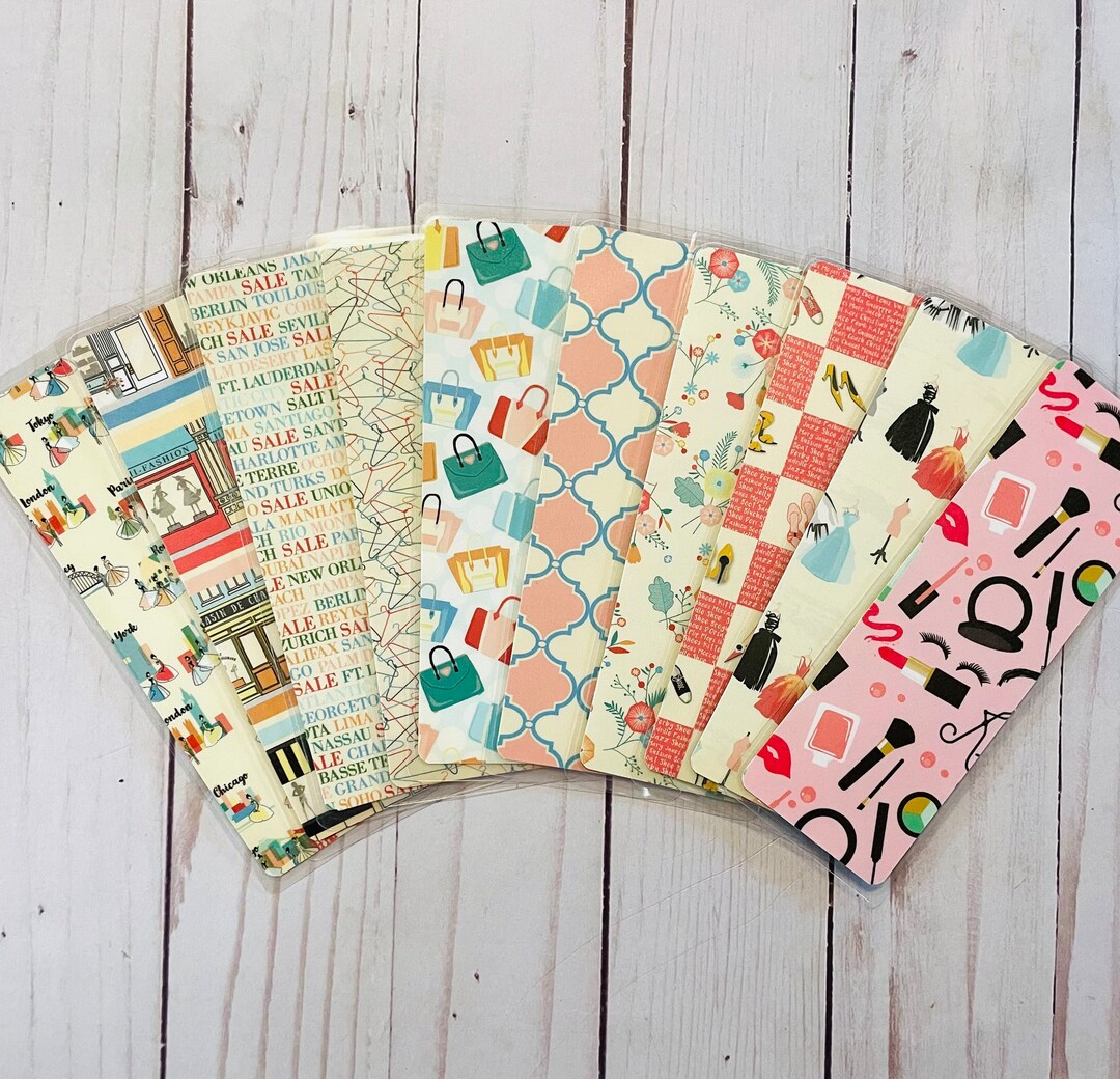 Fashion Glam Themed: Handmade Laminated Double Sided Bookmark - Etsy