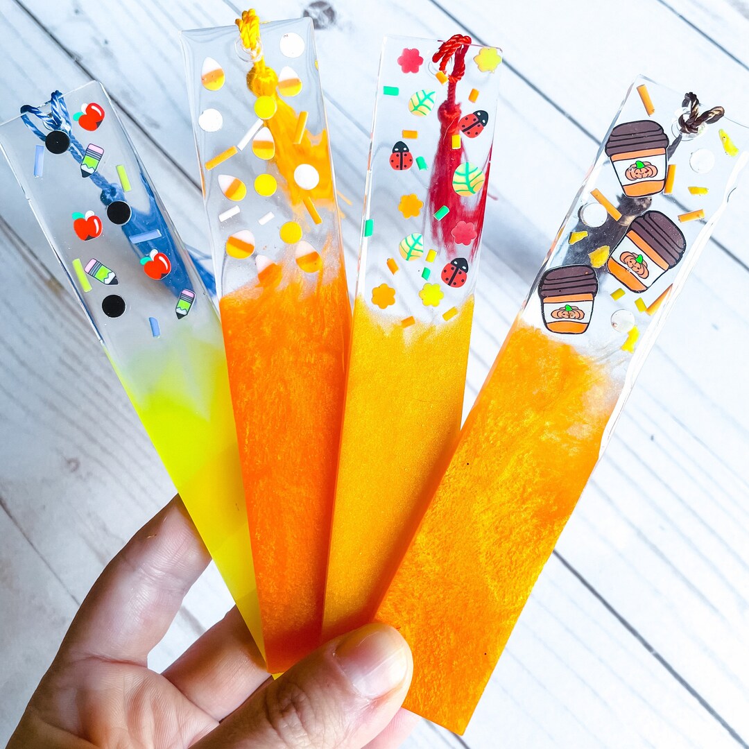 Fall Themed Resin Bookmark | Back to School, Pumpkin Spice, Halloween ...