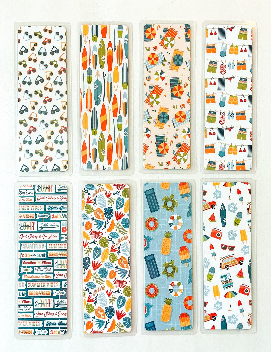 Summer - Surfing - Beach - Double Sided Laminated Bookmarks - Etsy