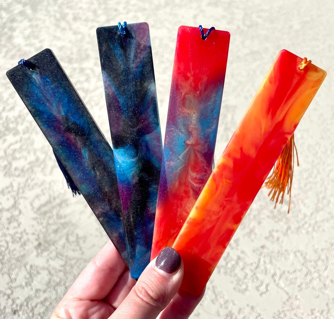 Resin Bookmark Fire and Galaxy - Etsy