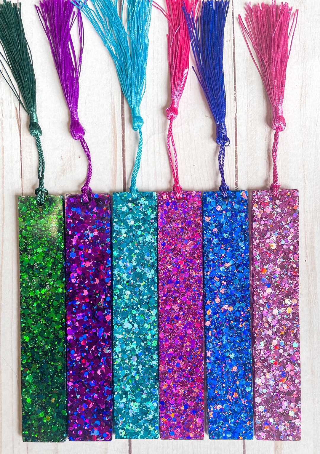Bright Color Shift Holographic Glitter Resin Bookmarks - Etsy