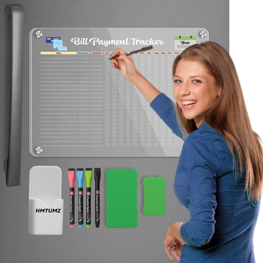 Acrylic Magnetic Bill Payment Tracker | Fridge Budget Planner - Etsy