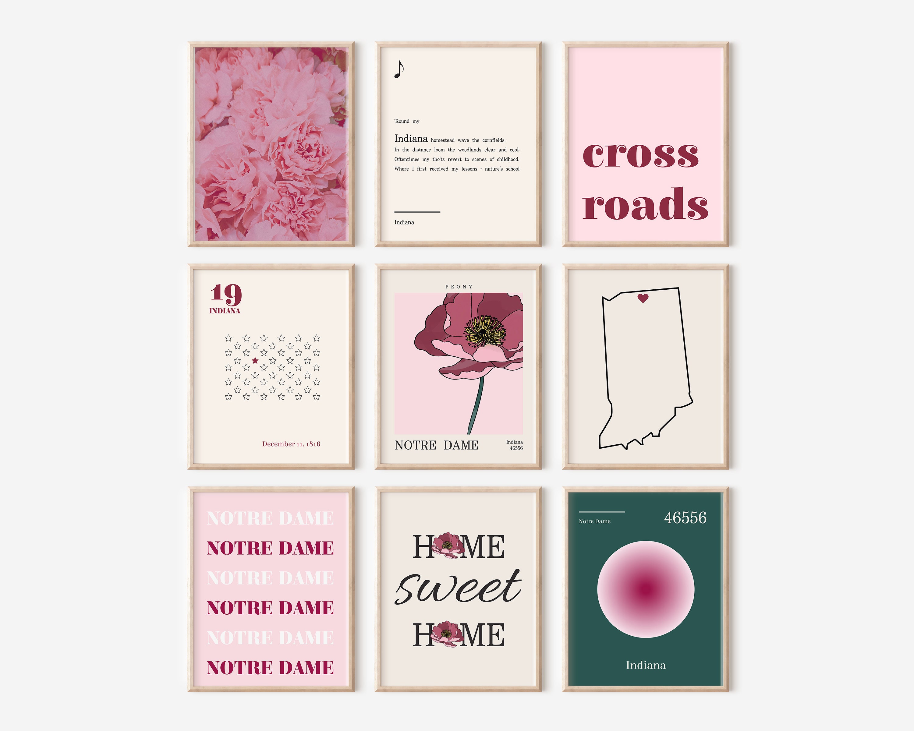 Notre Dame Digital Download, Preppy Room Decor, Dorm Decor, Indiana ...