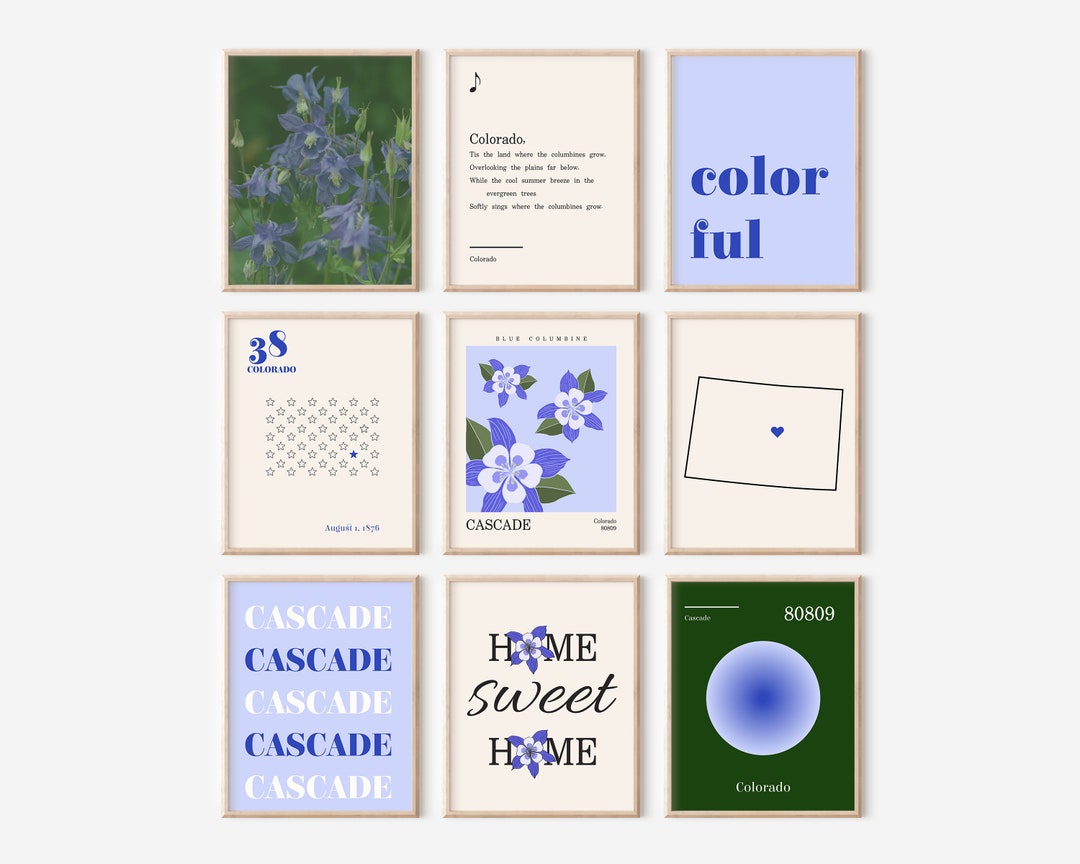 Cascade Colorado State Wall Collage Kit, Rocky Mountain Theme Decor ...