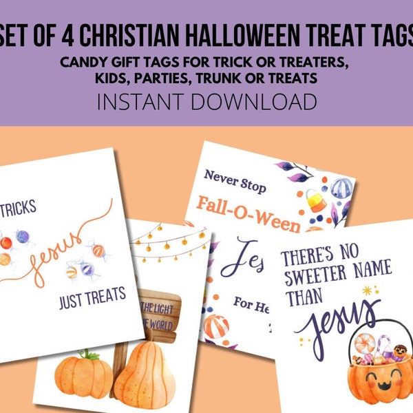 Set of 4 Printable Christian Halloween Signs Perfect for Sunday School ...