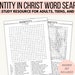 Identity in Christ Word Search, Printable Christian Word Search, Bible ...
