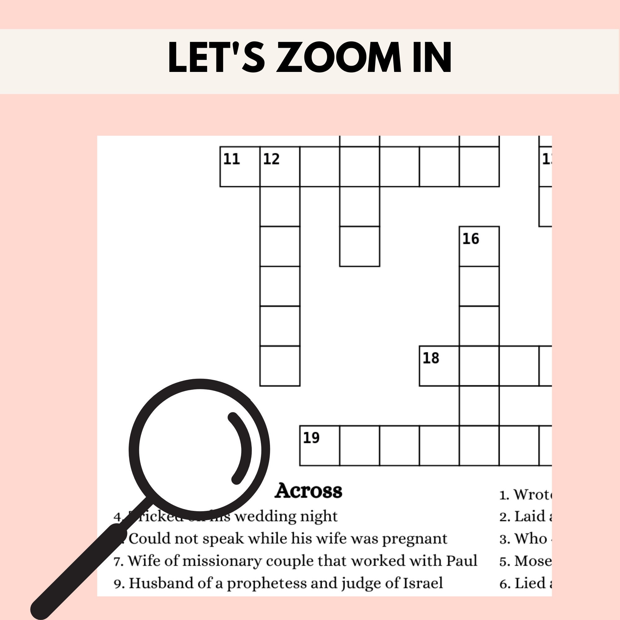 Bible Couples Crossword Puzzle, Printable Crossword, Valentine's ...