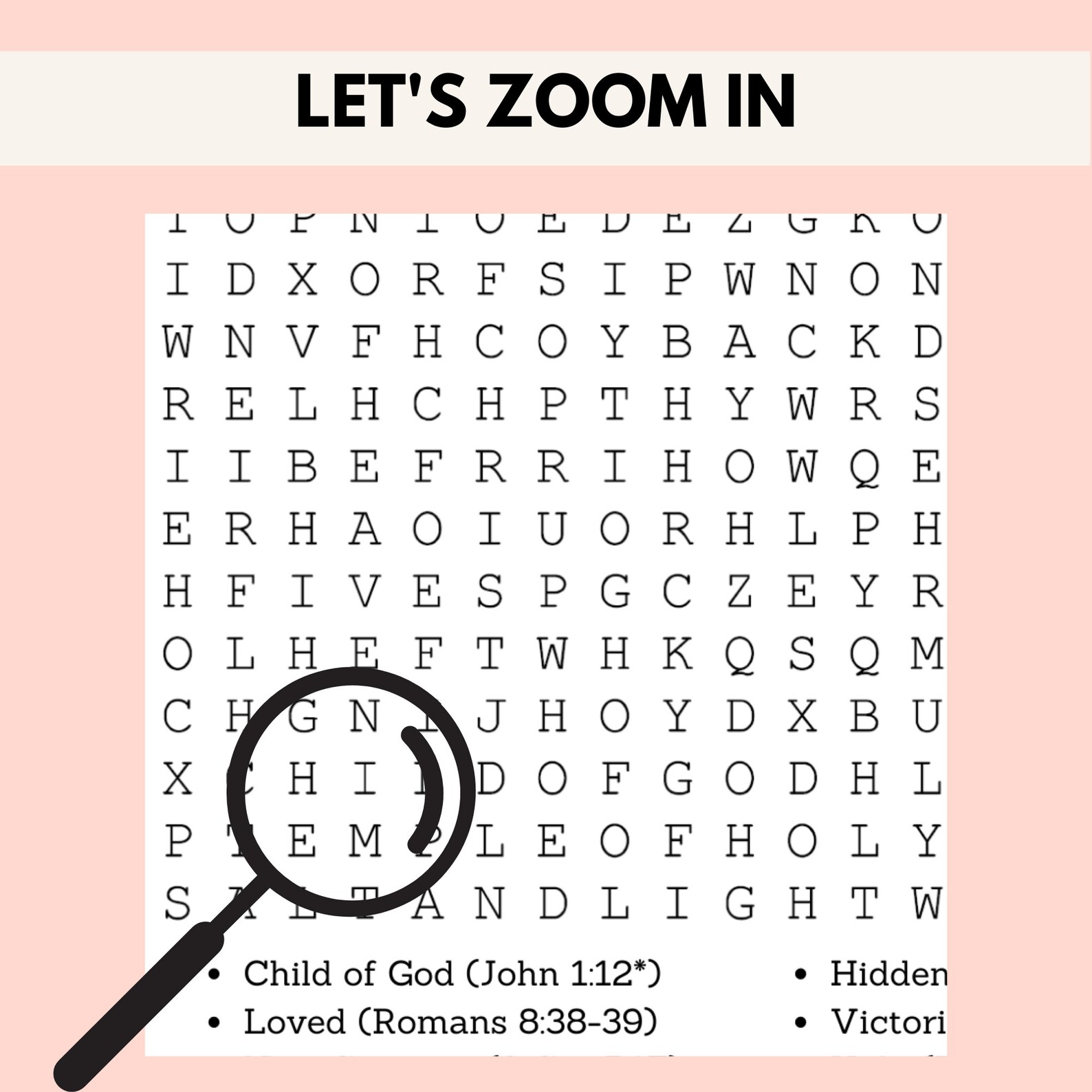 Identity in Christ Word Search, Printable Christian Word Search, Bible ...