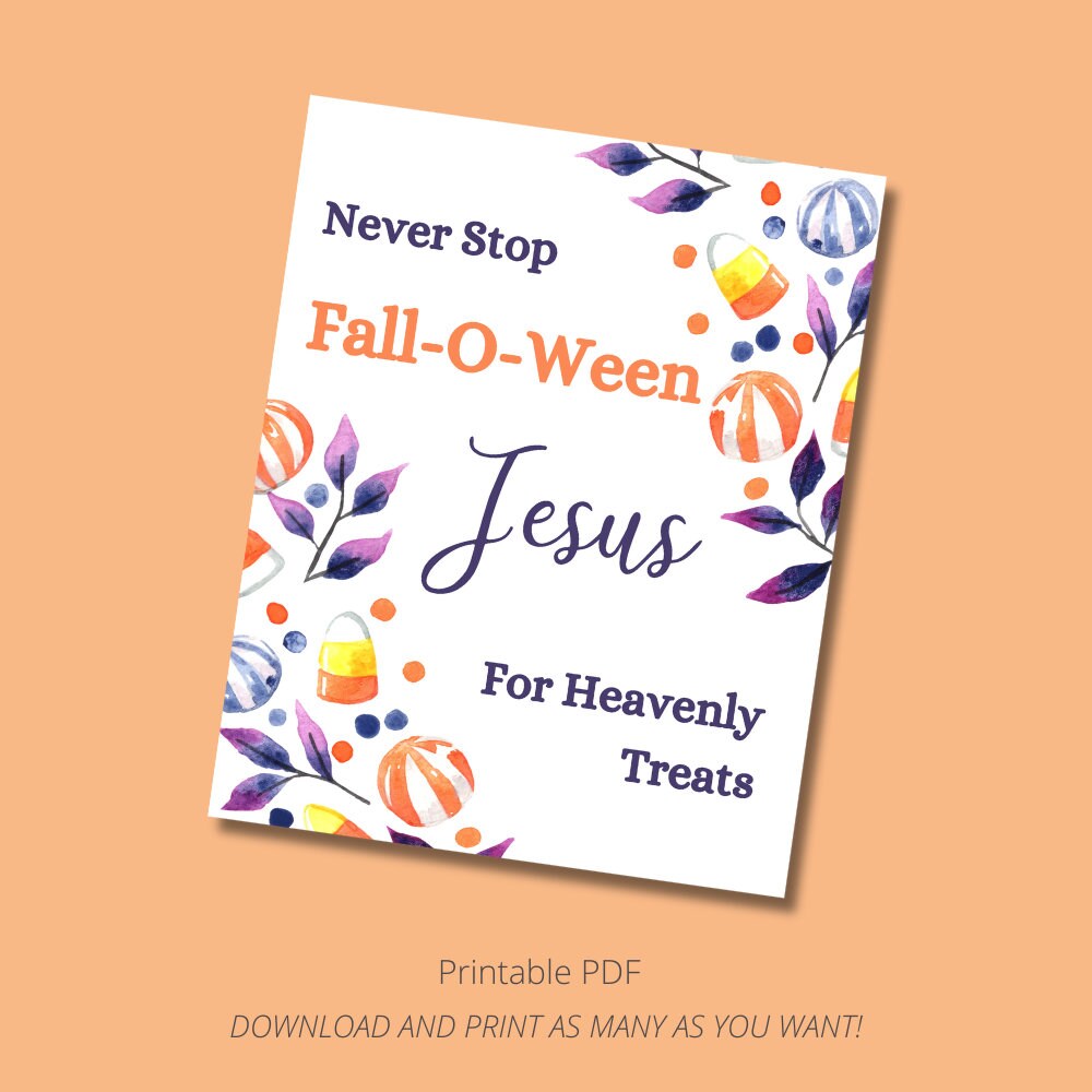Set of 4 Printable Christian Halloween Signs Perfect for Sunday School ...