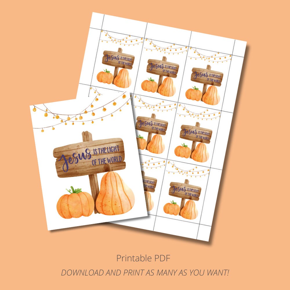 Set of 4 Christian Halloween Gift Tags, Treat Tags for Trunk or Treat ...