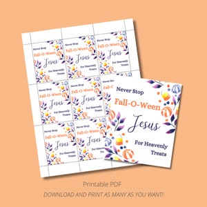 Set of 4 Christian Halloween Gift Tags, Treat Tags for Trunk or Treat ...