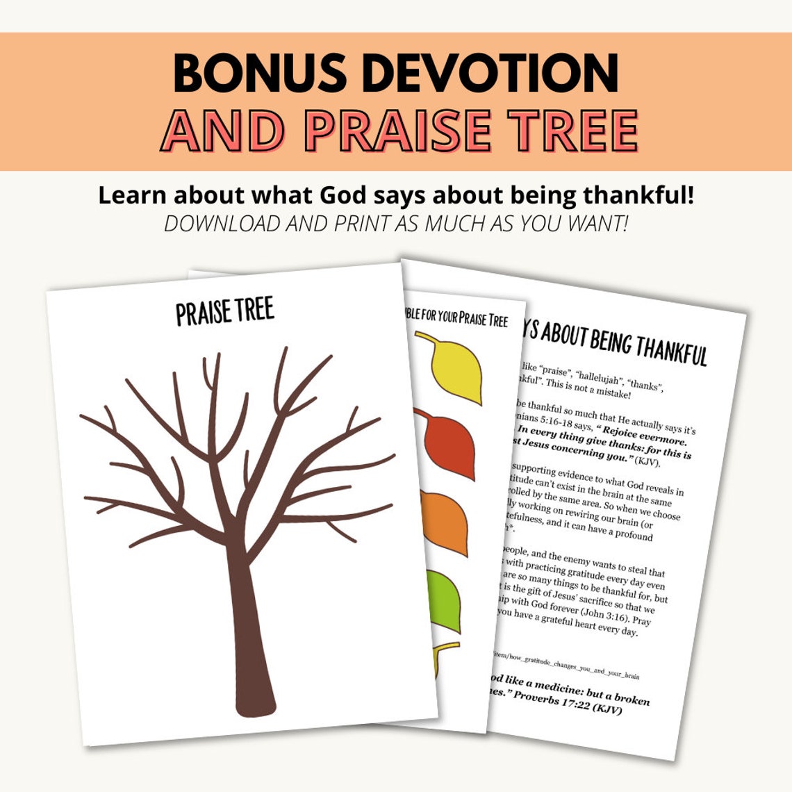 Digital Download Thankful Tree, Gratitude Exercise for Kids (and Adults ...