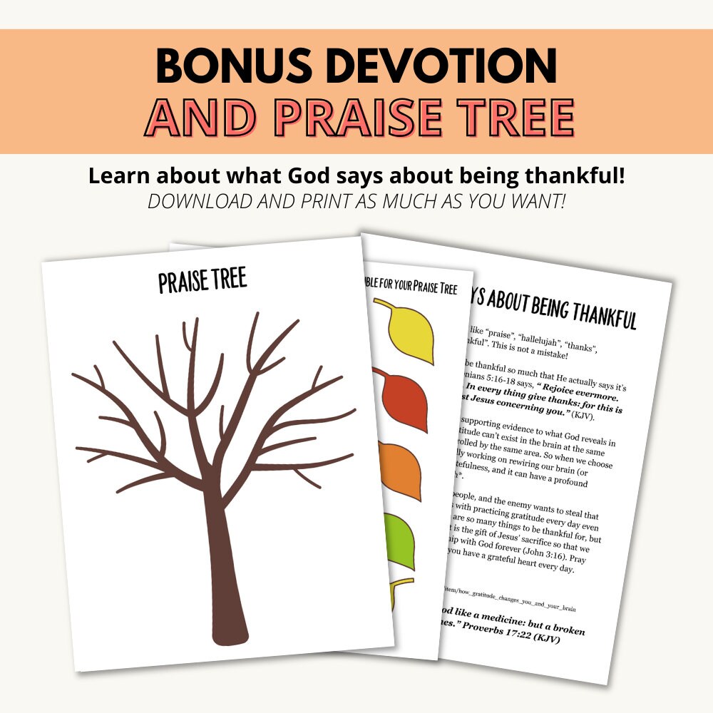Digital Download Thankful Tree, Gratitude Exercise for Kids (and Adults ...